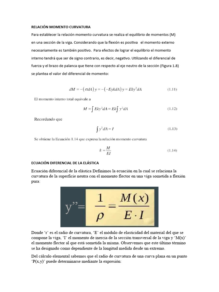 Relación Momento Curvatura | PDF