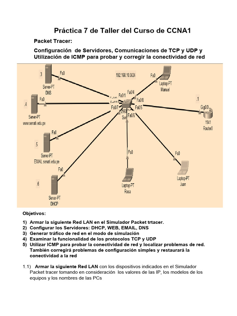 Práctica 7 de Taller Del Curso de CCNA1 | PDF | Computadoras
