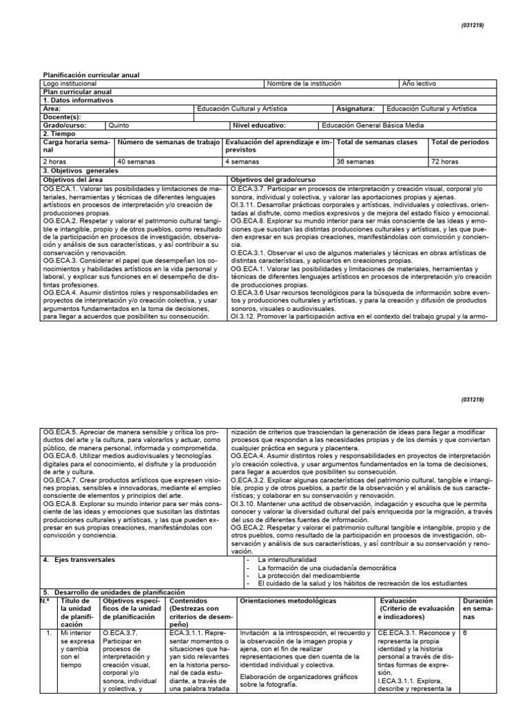 ECA 5 EGB PCA-PUD 6U Plus | PDF | Las emociones | Teatro