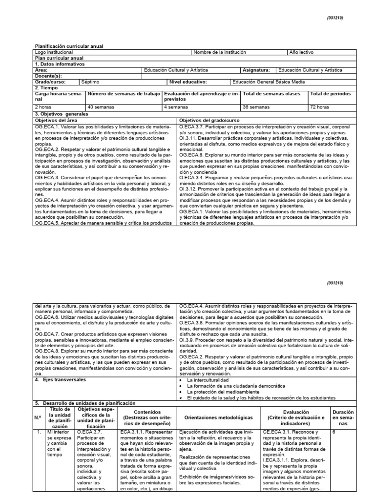 ECA 7 EGB PCA-PUD 6U Plus | PDF | Las emociones | Conocimiento