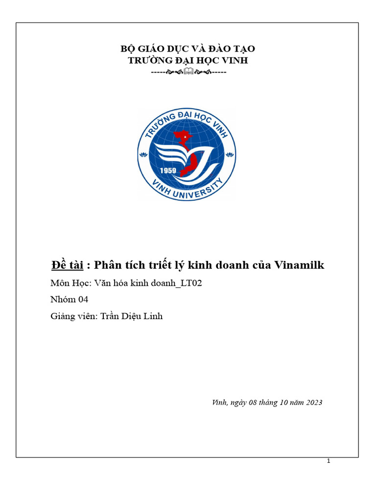 Triet Ly Kinh Doanh Vinamilk | PDF