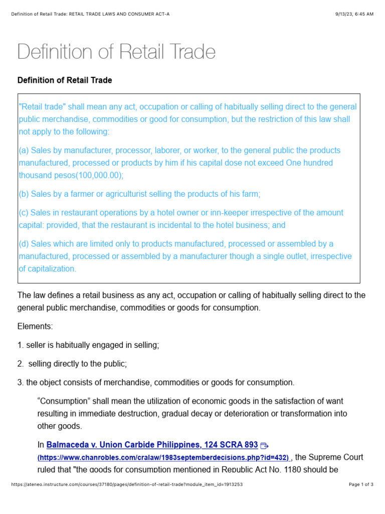 Definition of Retail Trade | PDF | Goods | Retail