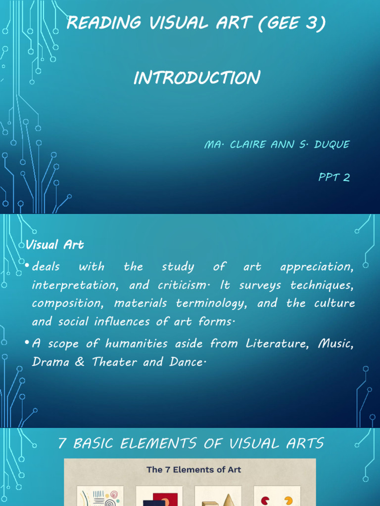Reading Visual Art (Gee 3) : Ma. Claire Ann S. Duque PPT 2 | PDF ...