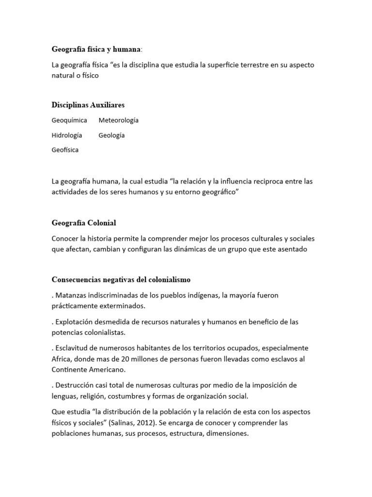 Geografía Física y Humana | PDF