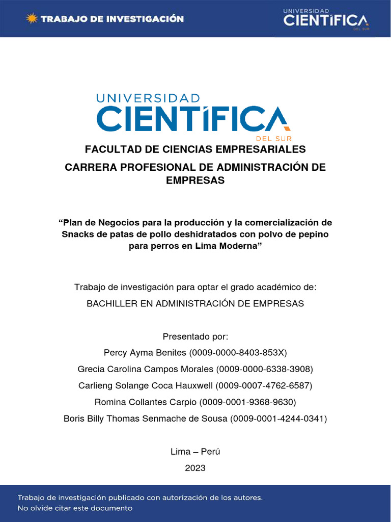 Patas de Pollo para Canes | PDF | Marketing | Calidad (comercial)