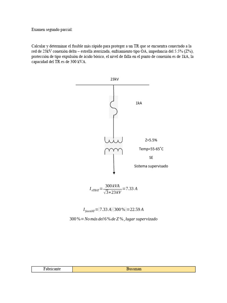 Calculo para Fusible | PDF | Poder (Física) | Cantidades fisicas