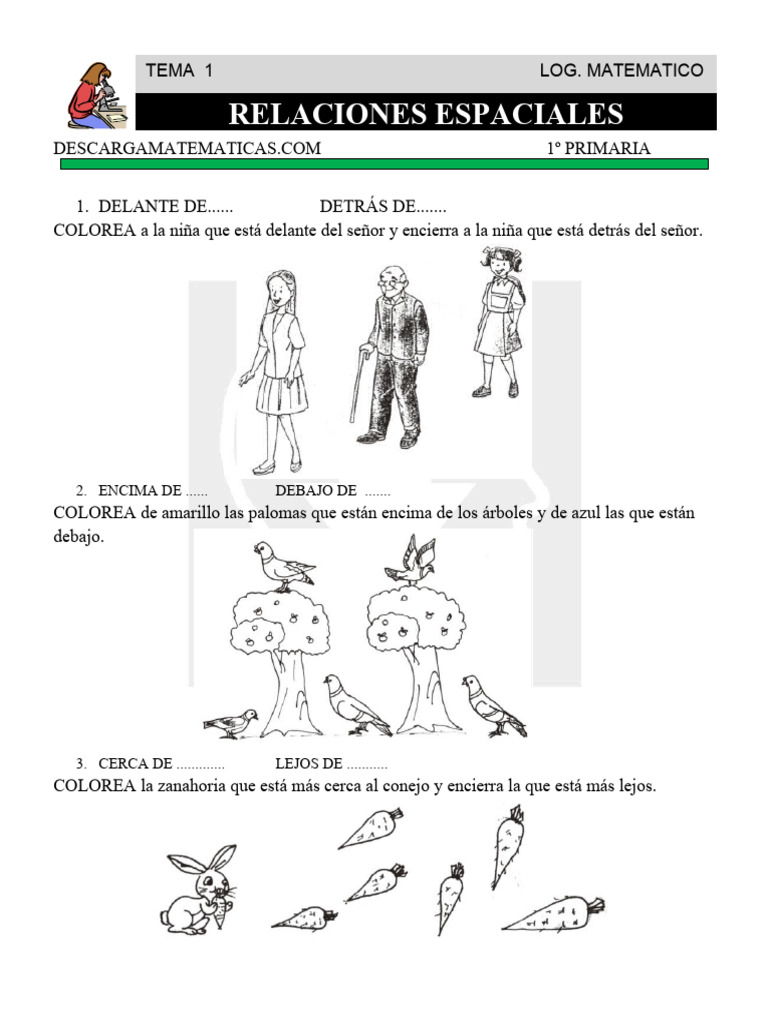 Actividades de Relaciones Espaciales para Niños | PDF