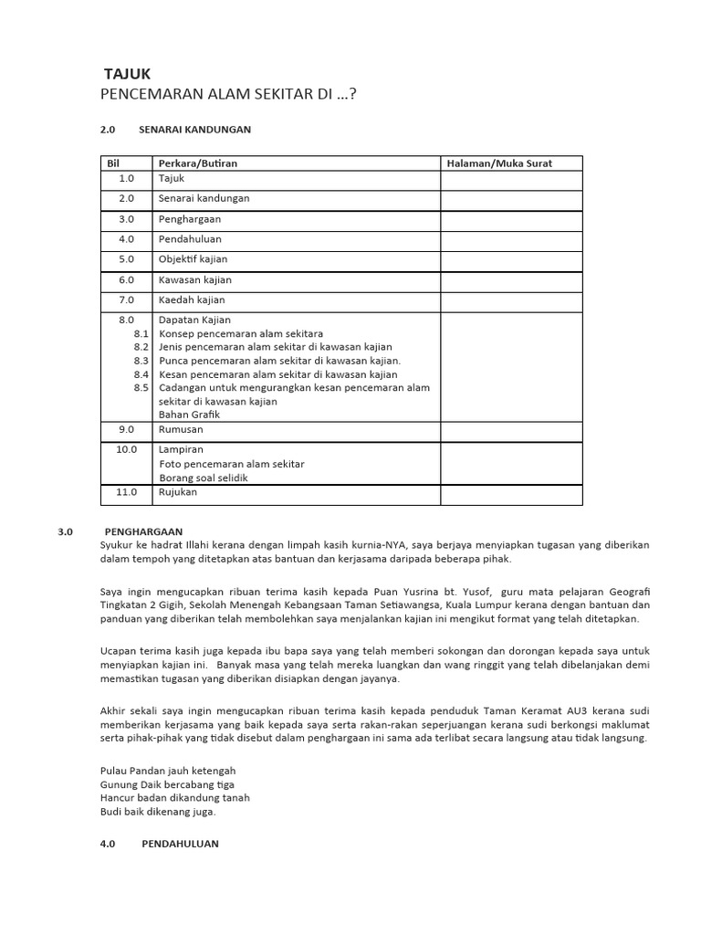 Kerja Kursus Geografi f2 | PDF