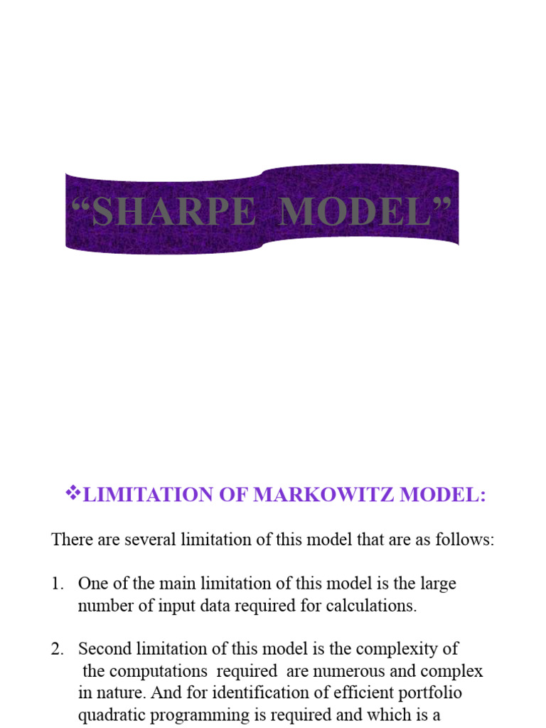 Sharpe Model | PDF
