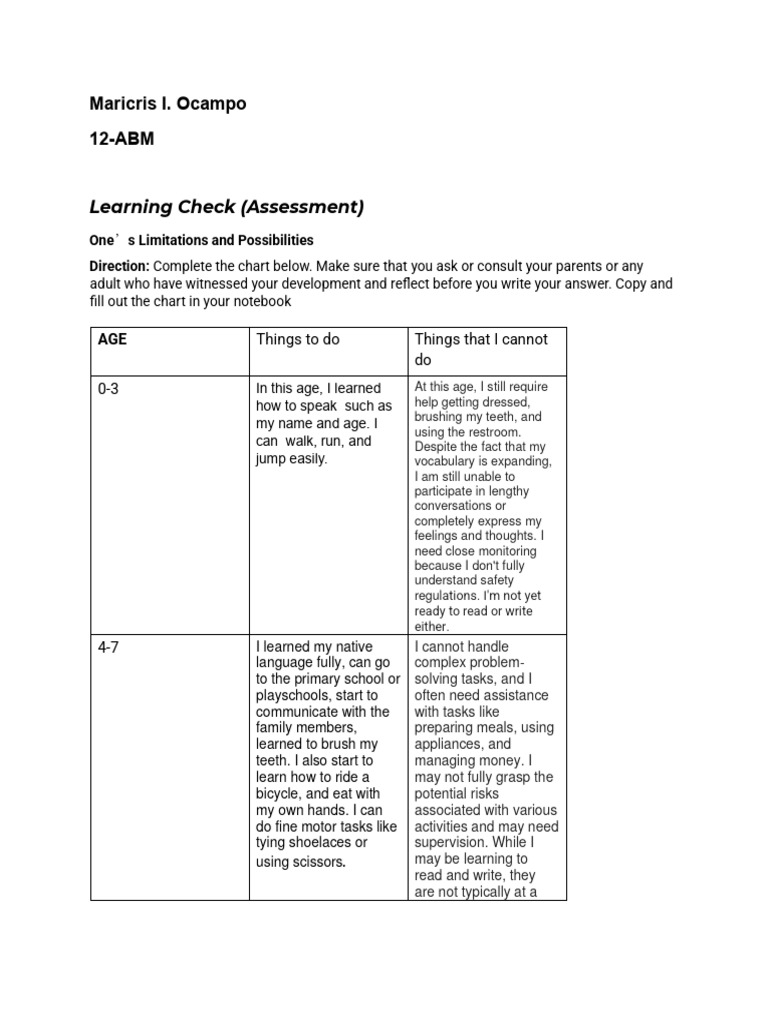 Ocampo, 12-ABM, Philosophy Lesson 3.1 Activities and Assessments | PDF ...