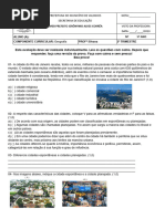 Avaliação Geografia Funções Da Cidade | PDF