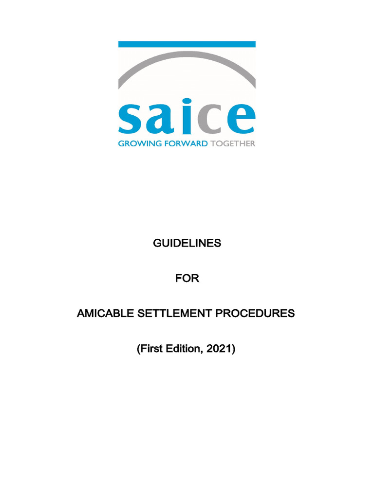 Saice Guide To Amicable Settlement February 2021 Final 1 | PDF