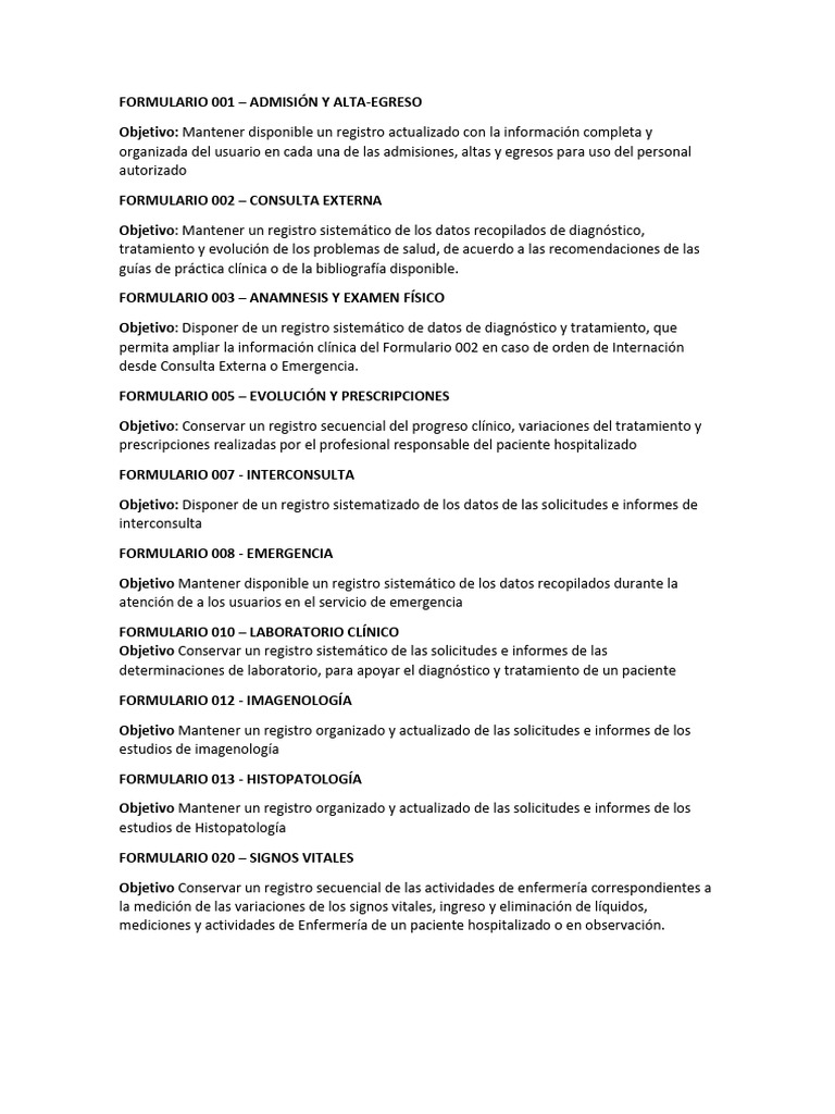 Formulario 001 | PDF