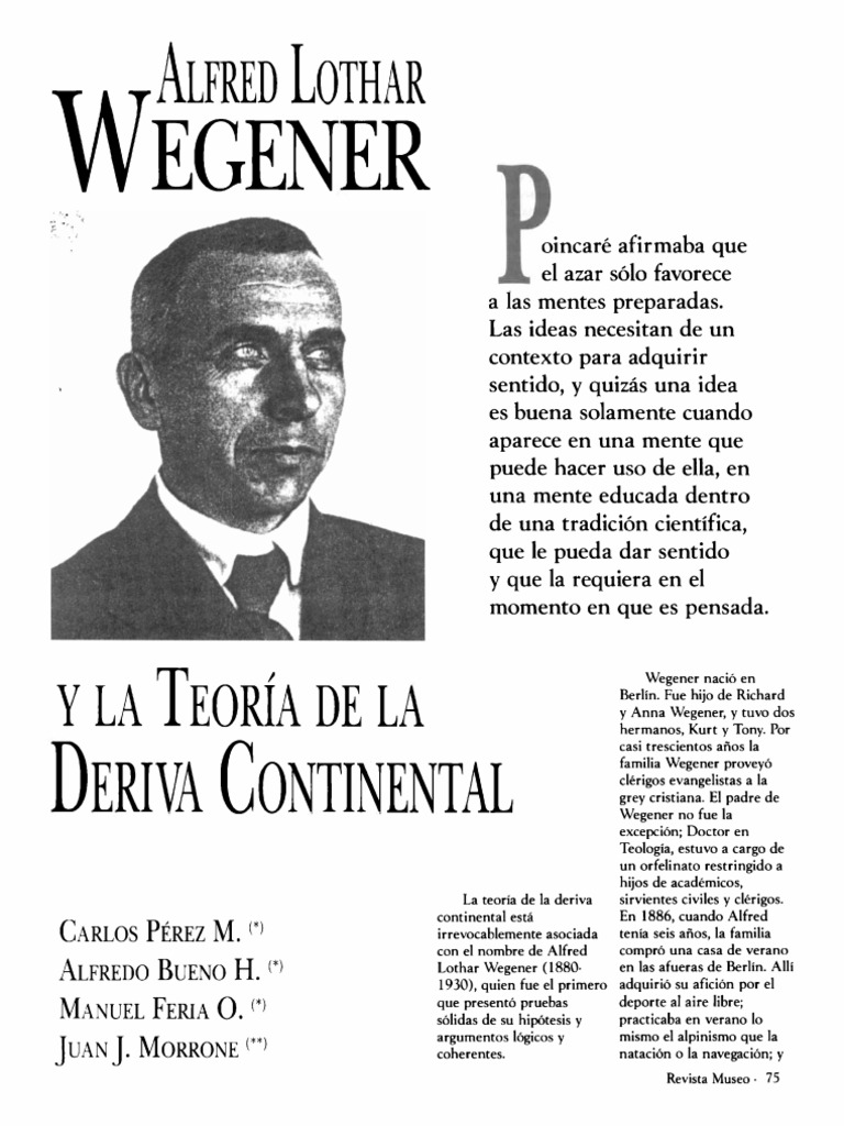 Alfred Lothar Wegener LA DERIVA CONTINETAL | PDF