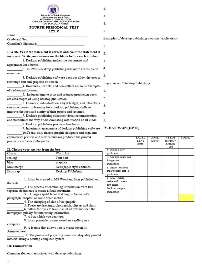 PT - Ict 5 - Q4 | PDF | Design | Writing