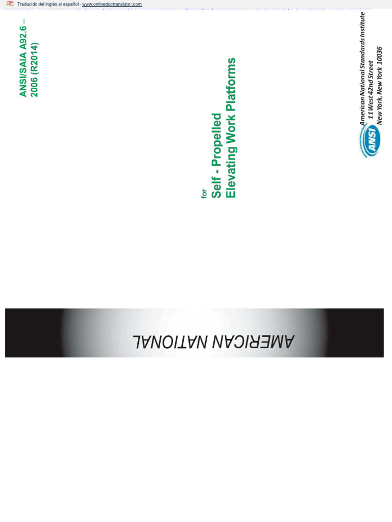 ANSI A92.6 2006 - (R2014) (1) .En - Es | PDF | Derechos de autor | Patentar