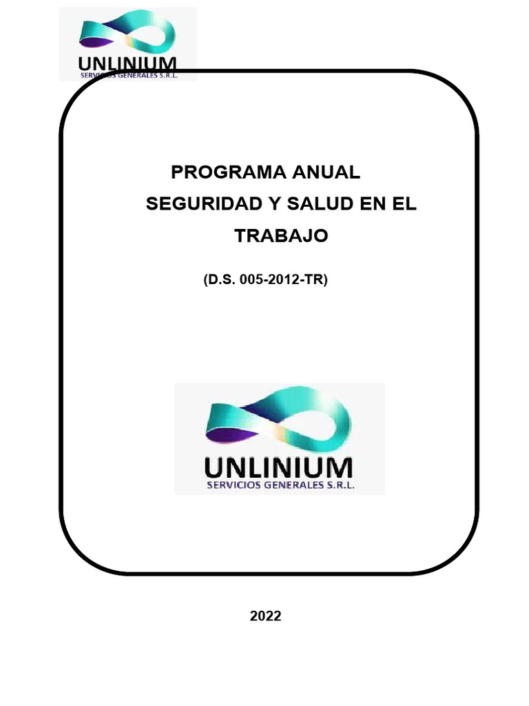 4.programa Anual de La Seguridad y Salud en El Trabajo | PDF | Seguridad y salud ocupacional ...