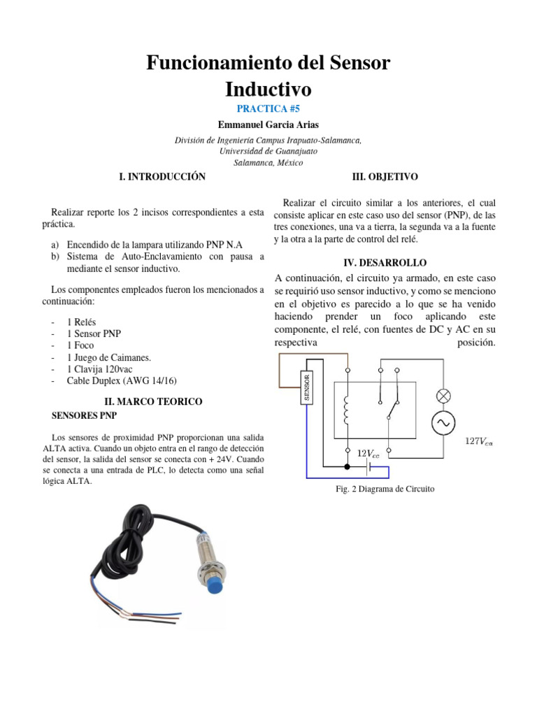 Practica #5 (Sensor Inductivo) | PDF | Relé | Electricidad