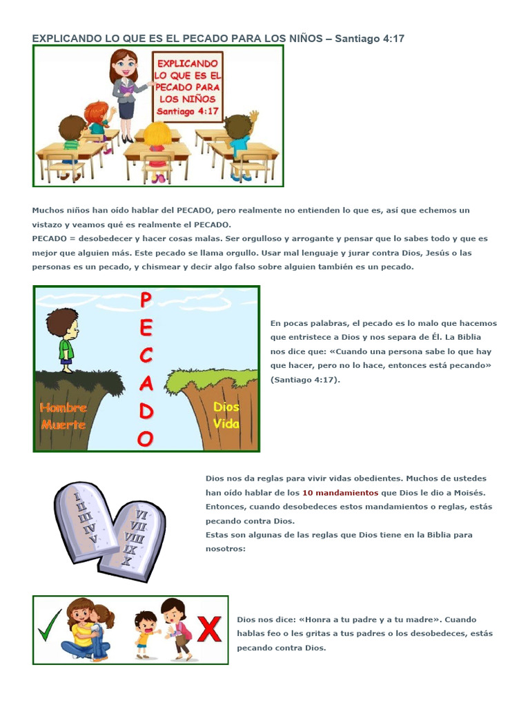 Explicando Lo Que Es El Pecado para Los Niños | PDF