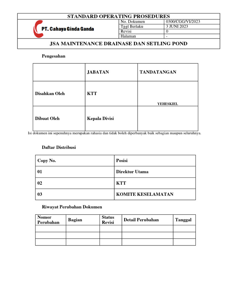 Jsa Maintenance Drainase Dan Settling Pond | PDF