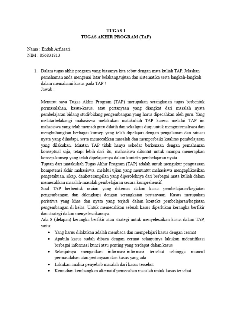 Tugas 1 Tugas Akhir Program | PDF