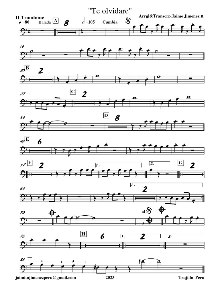 Te Olvidare - 04 II Trombone | PDF Te Olvidare - 04 II Trombone | PDF