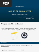Toastmasters 675A Ah Counter Script and Log A4 PDF | PDF