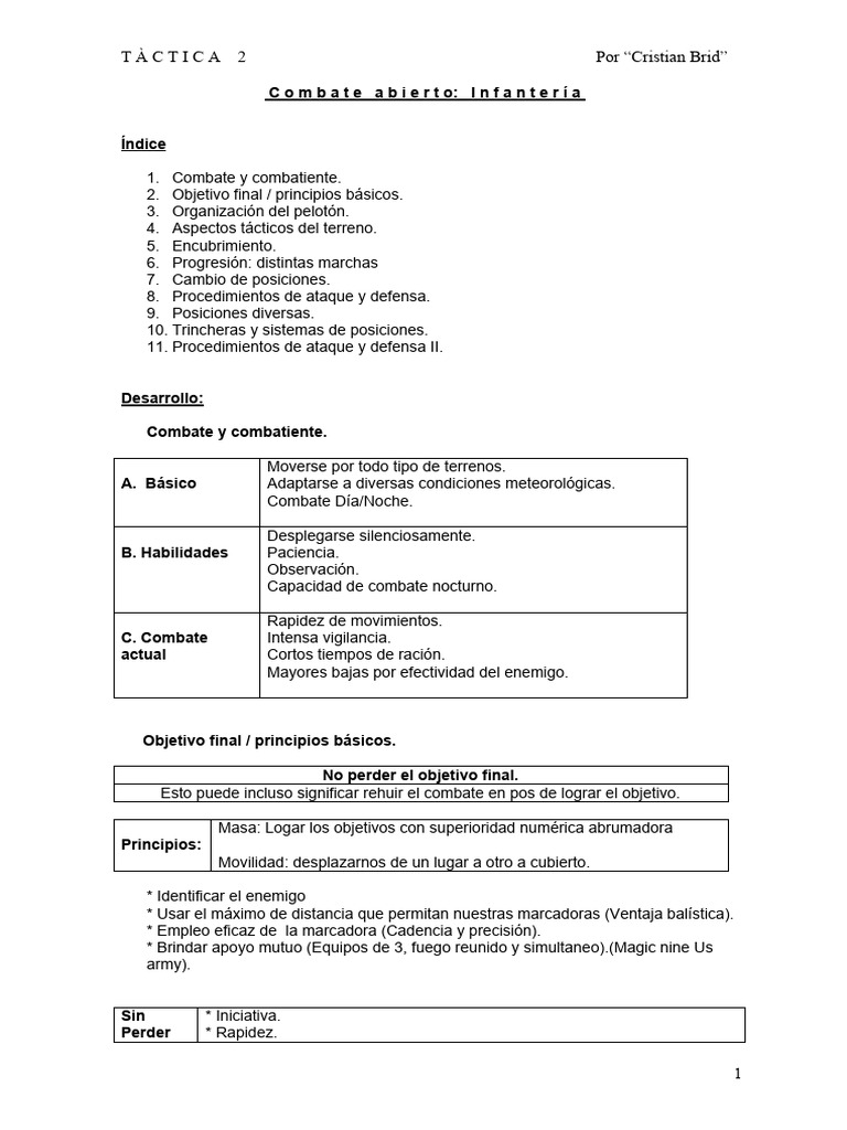 Tácticas de Combate en Infantería | PDF | Guerra de trincheras ...