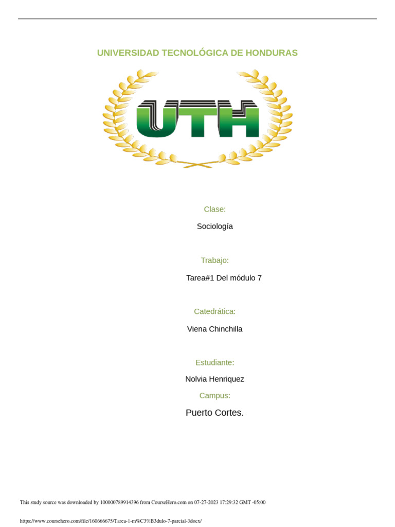 Tarea 1 M Dulo 7 Parcial 3 | PDF | Ciencias sociales
