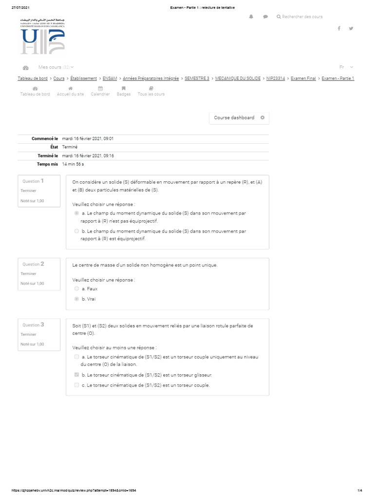 Examen MS QCM 2021 | PDF
