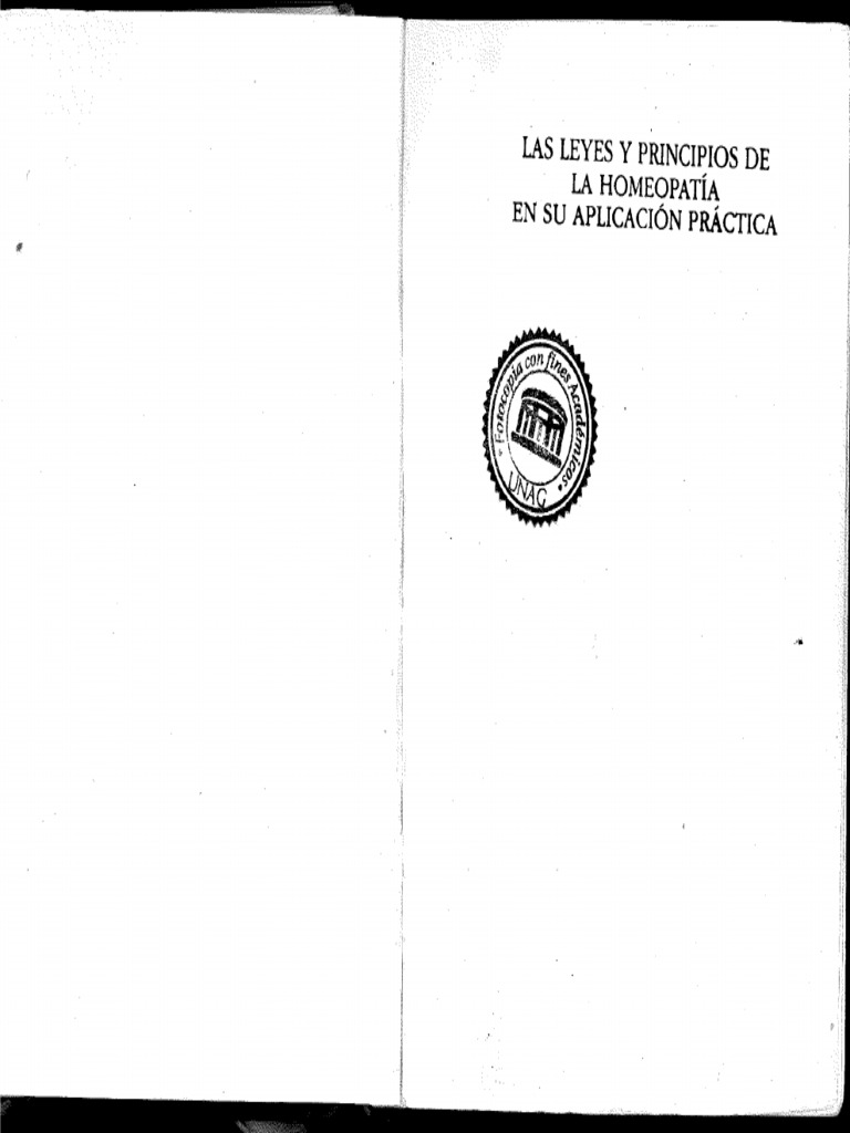 Las Leyes y Principios de La Homeopatia (George Vithoulkas) | PDF