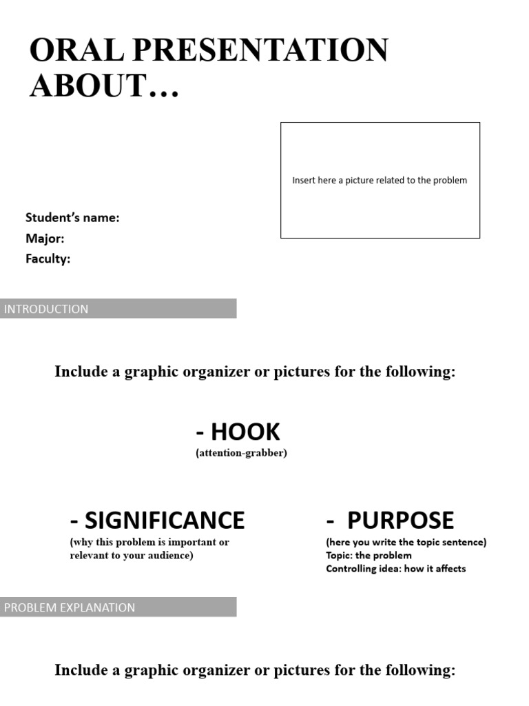 Template for Problem Solving Presentation Addressing a Familiar or ...