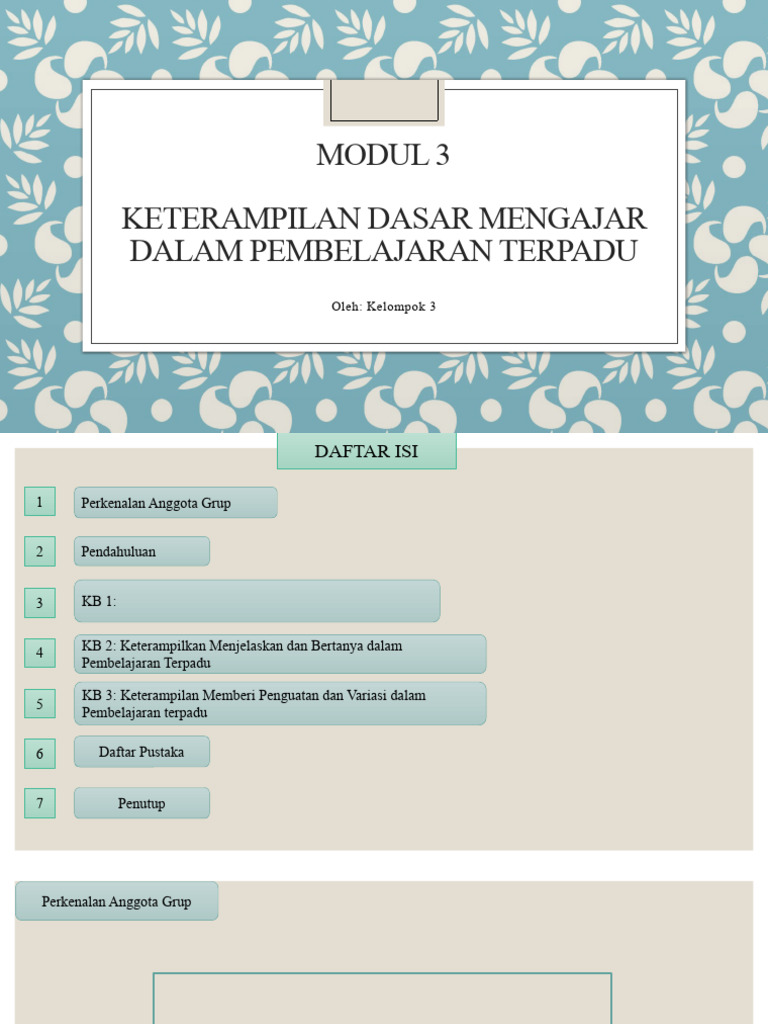 Modul 4 Perancangan Pembelajaran Terpadu Oleh KLM 4 (Autosaved) | PDF