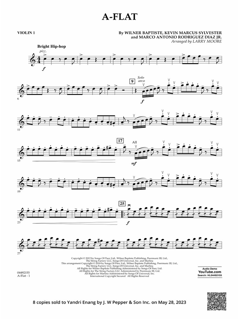 A-Flat As Recorded by Black Violin EPRINT-Violin 1 | PDF