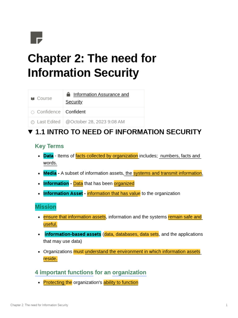IAS-Chapter 2 The Need For Information Security | PDF | Computer Virus | Password
