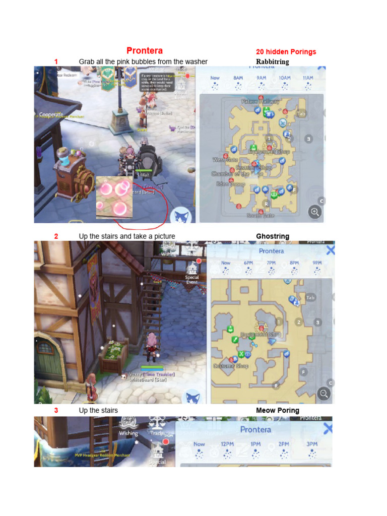 All Hidden Porings - Ragnarok Origin | PDF | Cooking, Food & Wine