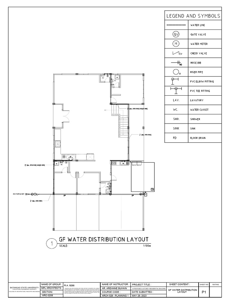 Plumbing-Water Layout GF | PDF