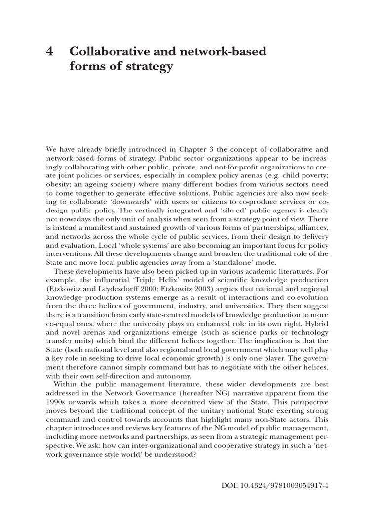 Strategic Management-Collaborative and Network-Based Forms of Strategy | PDF | Leadership ...