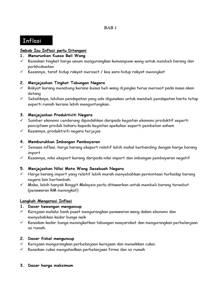 Nota Tips STPM Ekonomi Sem 2 Esei | PDF