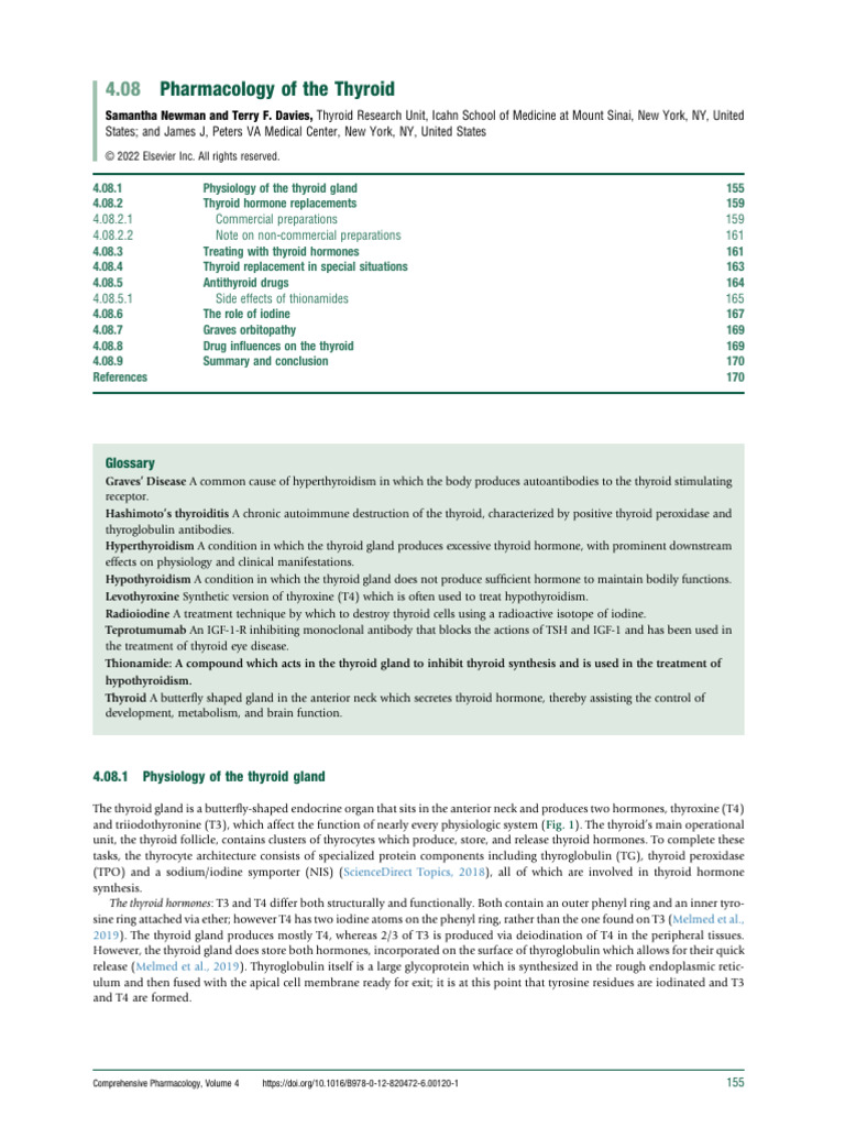 Pharmacology of The Thyroid | PDF | Hypothyroidism | Thyroid Stimulating Hormone