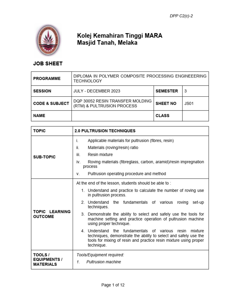 JOBSHEET 01 Utk Pelajar | PDF