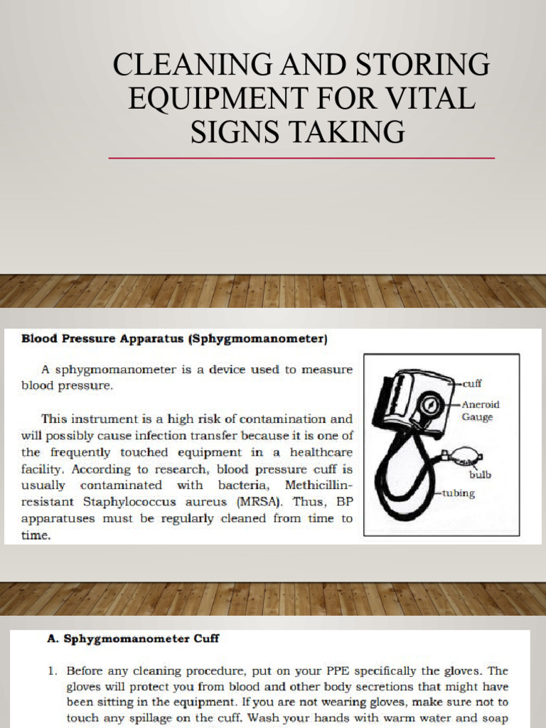 Cleaning and Storing Equipment For Vital Signs Taking | PDF