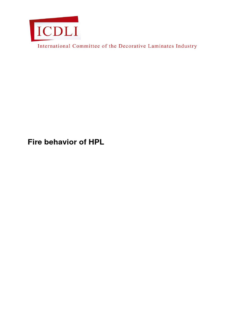 TL 190121 Fire Behavior of Decorative High Pressure Laminates (HPL ...