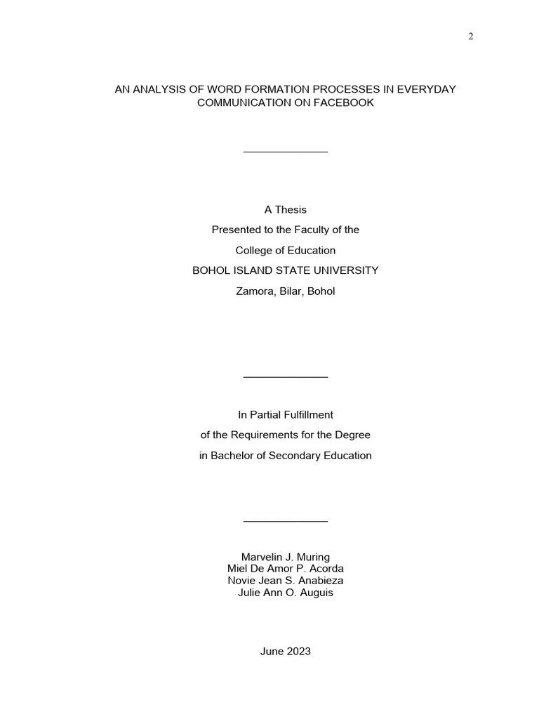 Group-4 THESIS | PDF | Word | Morphology (Linguistics)