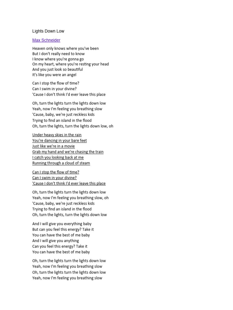 Lights Down Low Lyrics Analysis | PDF