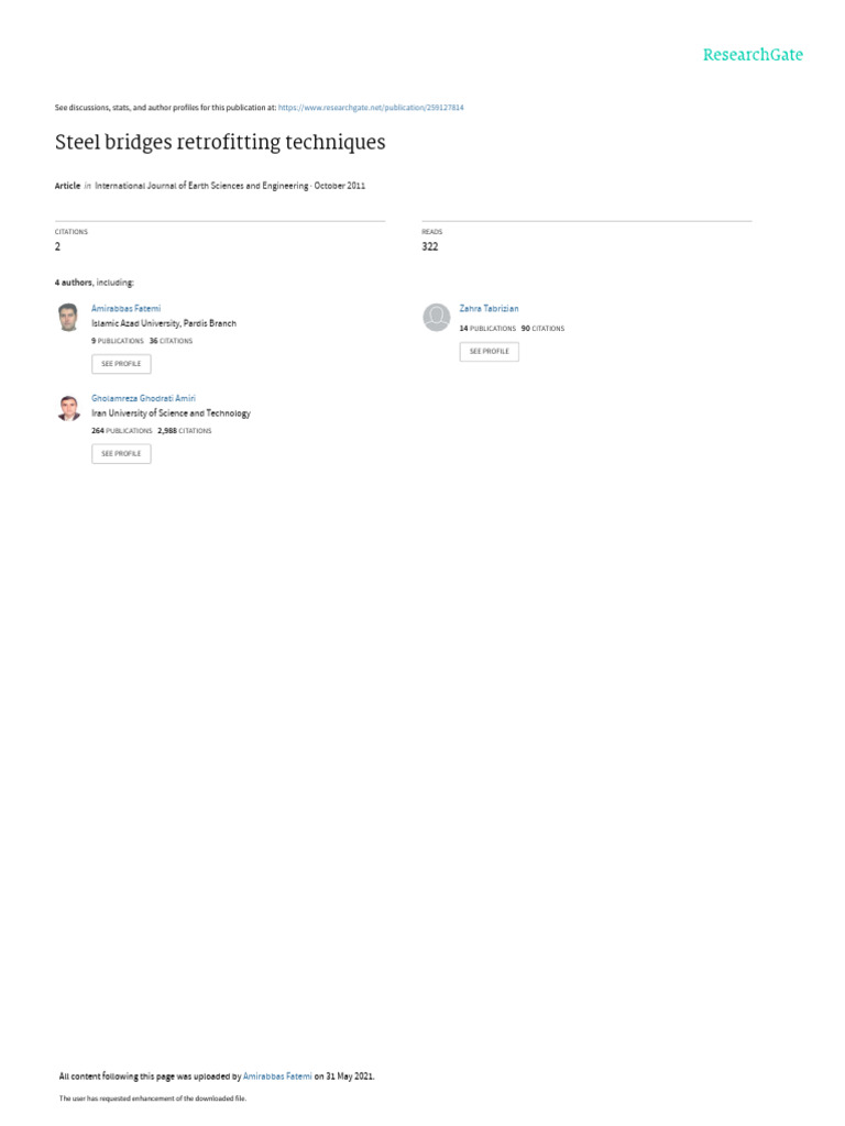 Steel Bridges Retrofitting Techniques 2011 Pdf