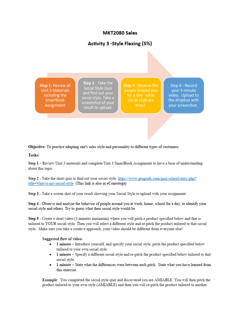 MKT2080-Sales-Activity 3 - Style Flexing | PDF | Psychology | Learning
