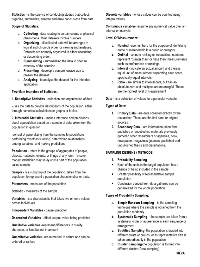 Introduction to Statistics Concepts | PDF