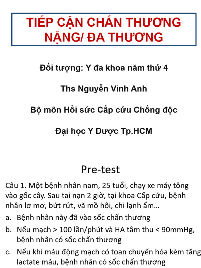 Tiep Can Benh Nhan Chan Thuong | PDF