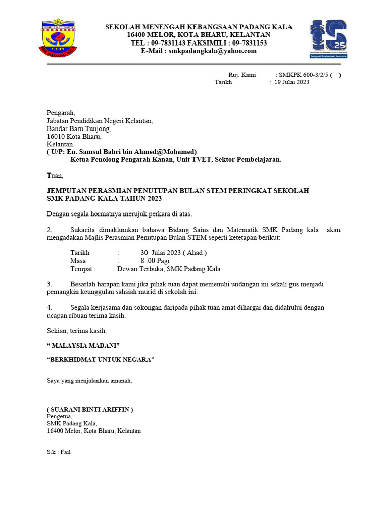 Surat Pelancaran Stem New | PDF